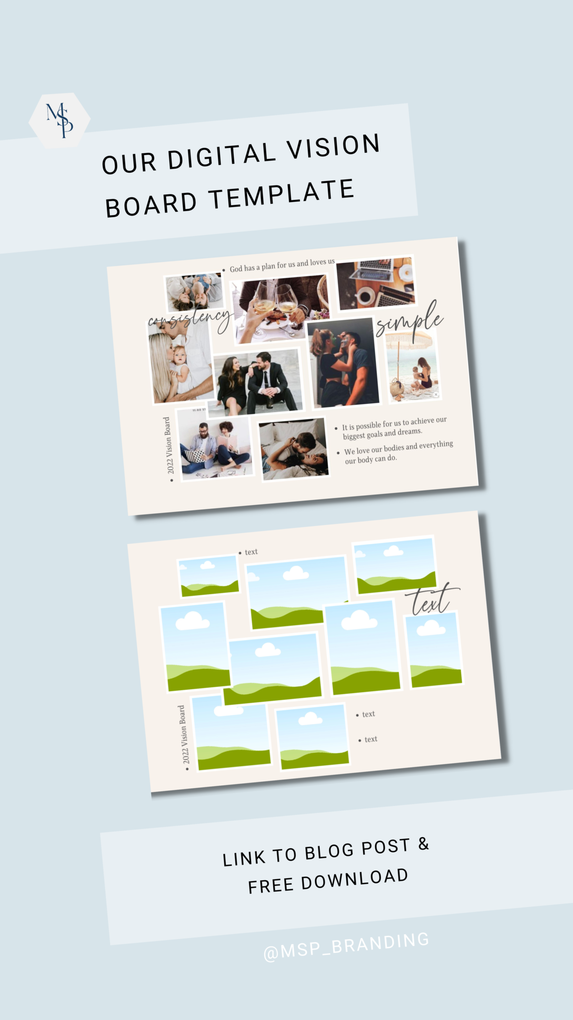 How to create a Digital Vision Board & Free Vision Board Template - M ...